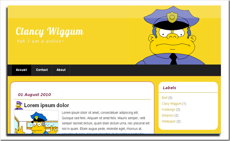 Clancy Wiggum Blogger Template | KoiDesign